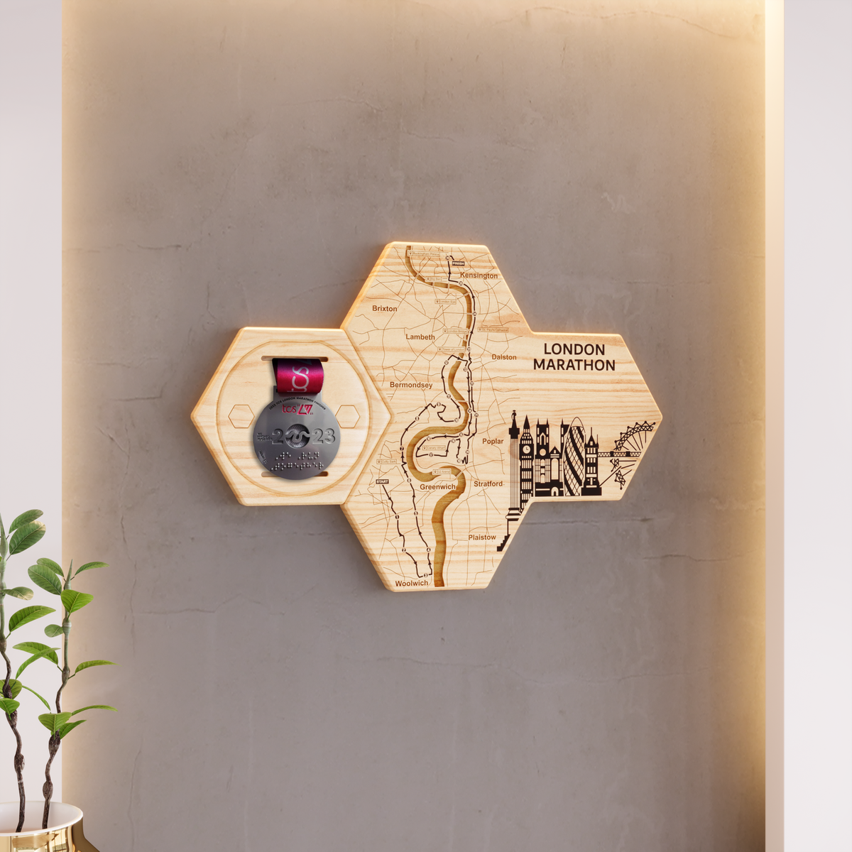 London Marathon Medal Display