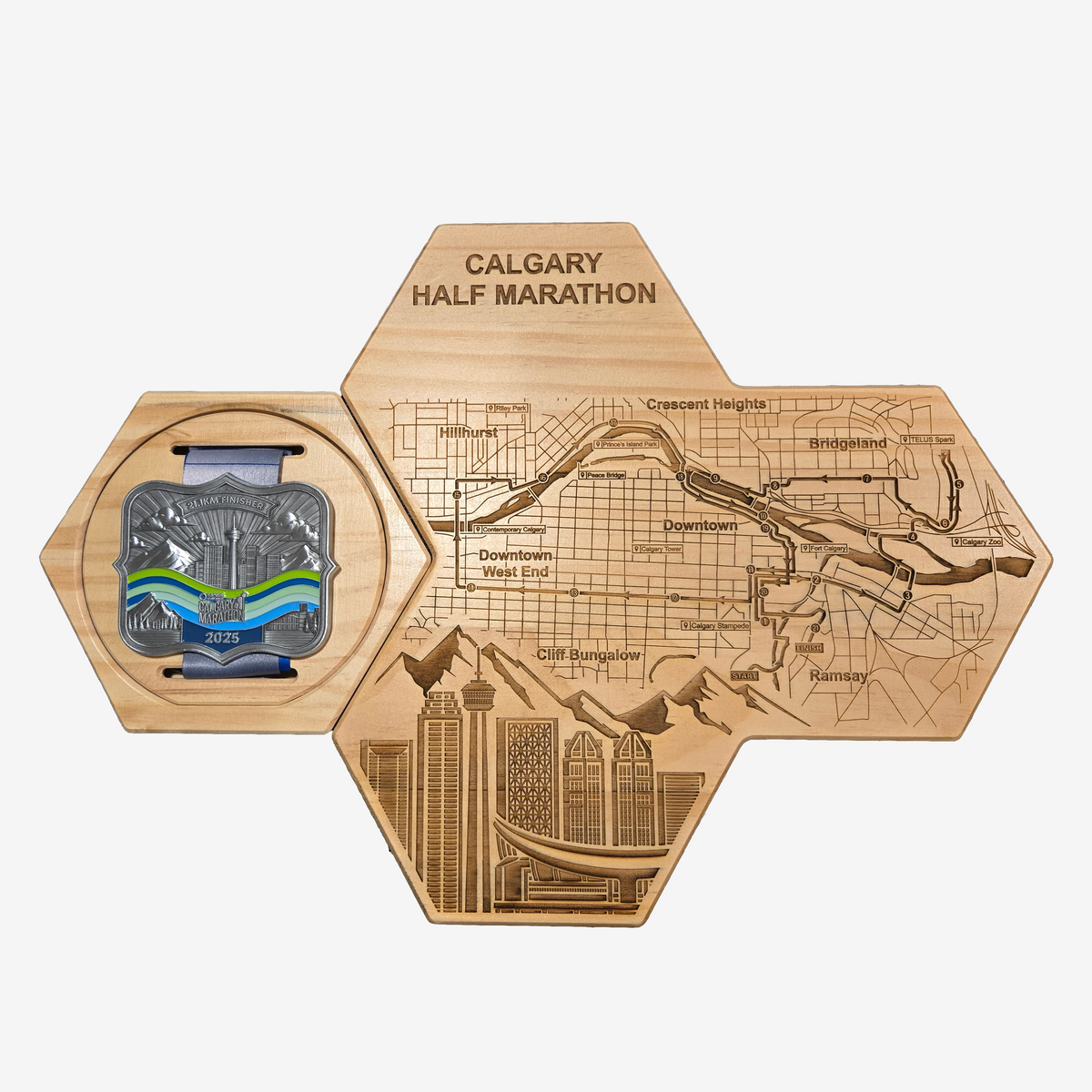 Calgary Half Marathon Medal Display